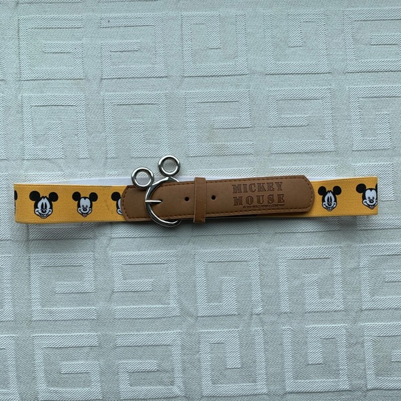 Accessories | Mickey Mouse Kids Yellow Brown Elastic Belt | Poshmark